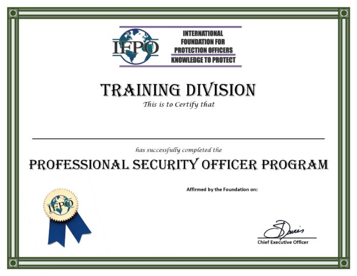 IFPO PSOP Hard Copy Certificate: Physical Certificate - International ...